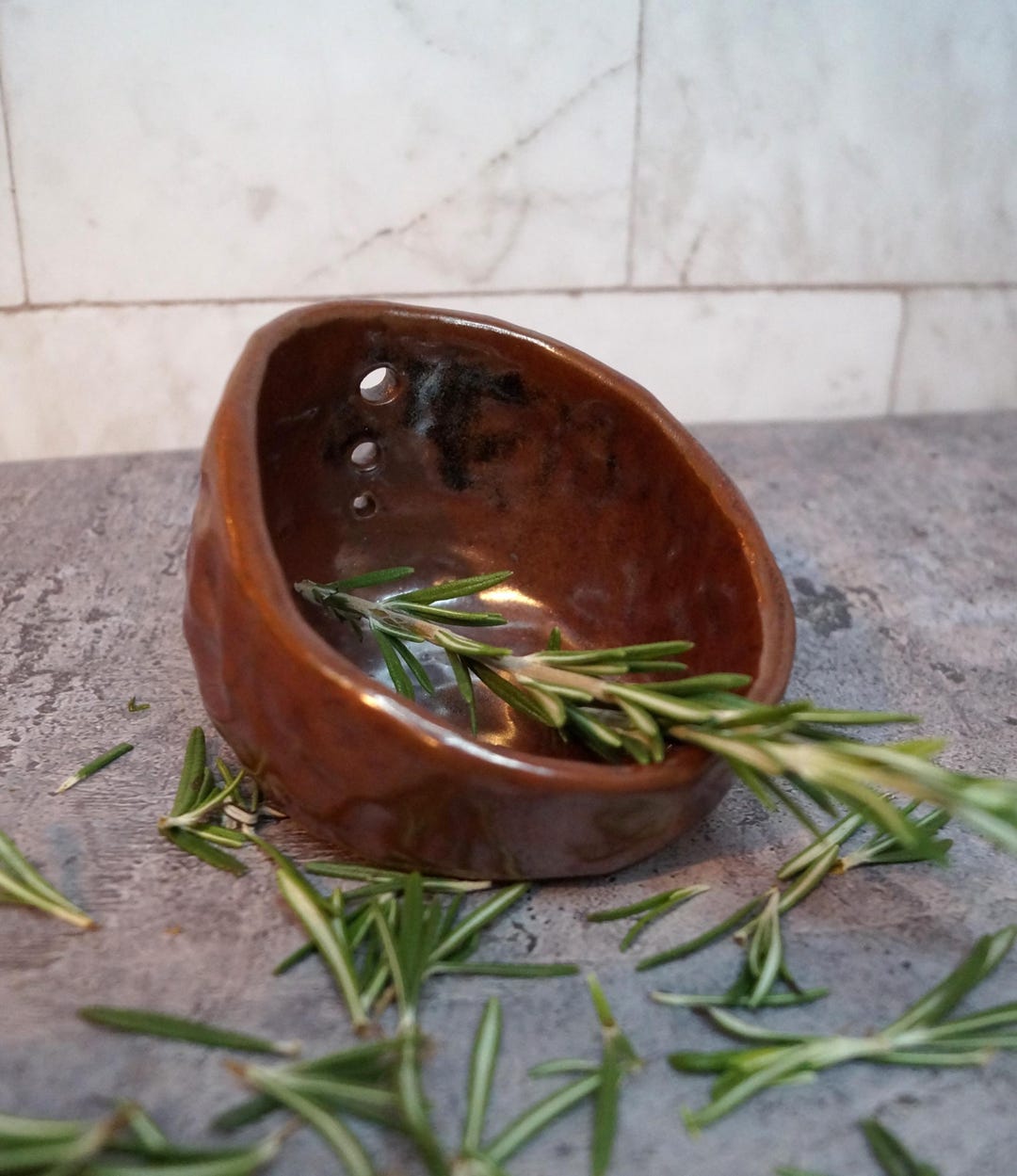 Herb Stripper Handbuilt Ceramic Kitchen Tool, Garden Fresh Herbs, Brown ...