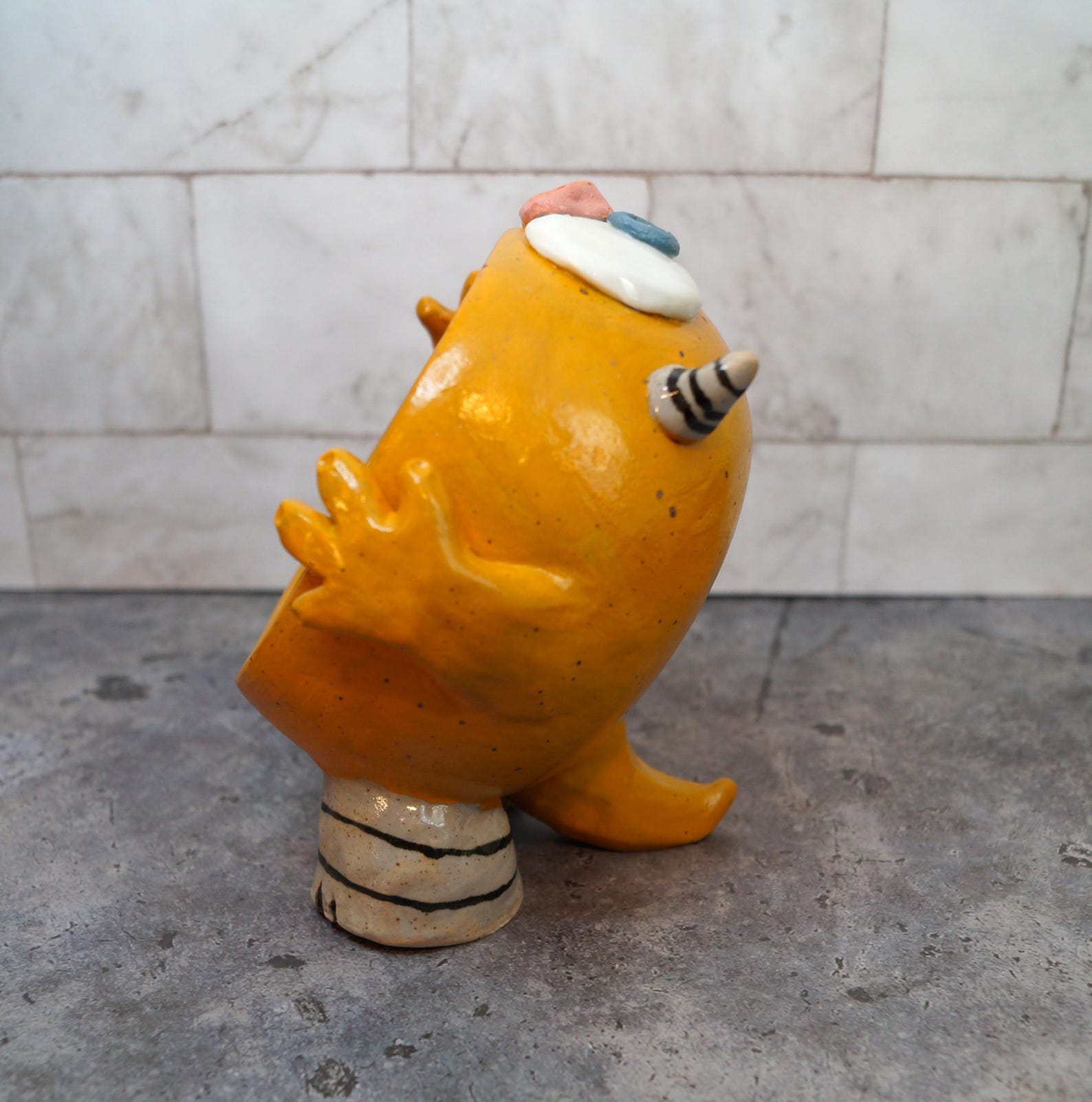 Big Mouth Monster Bowl: Handmade Stoneware Pottery, Adorable Troll Face ...