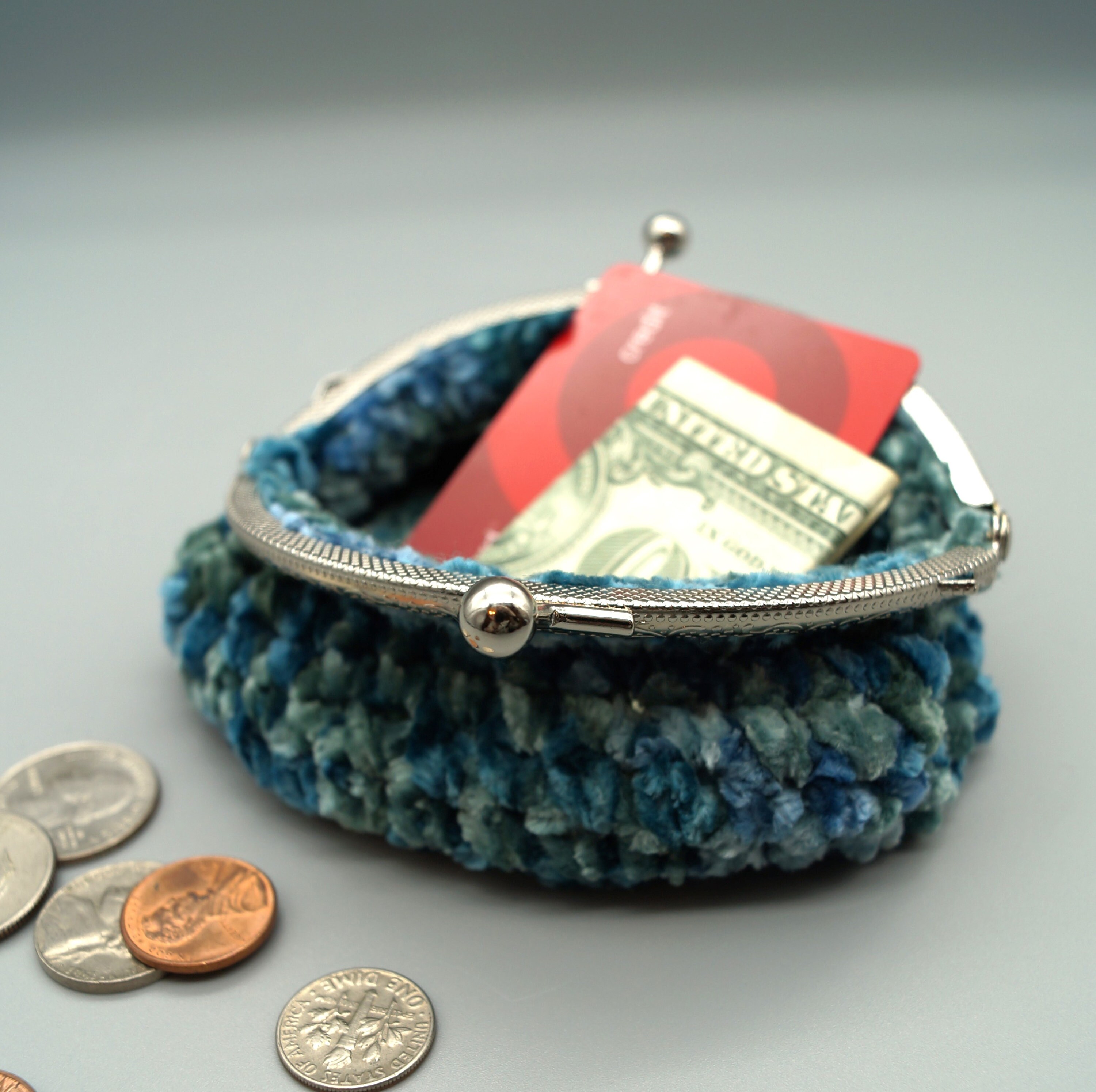 Small Crochet Coin Purse Kiss-lock Pouch Clasp Coin Purse, Unique ...