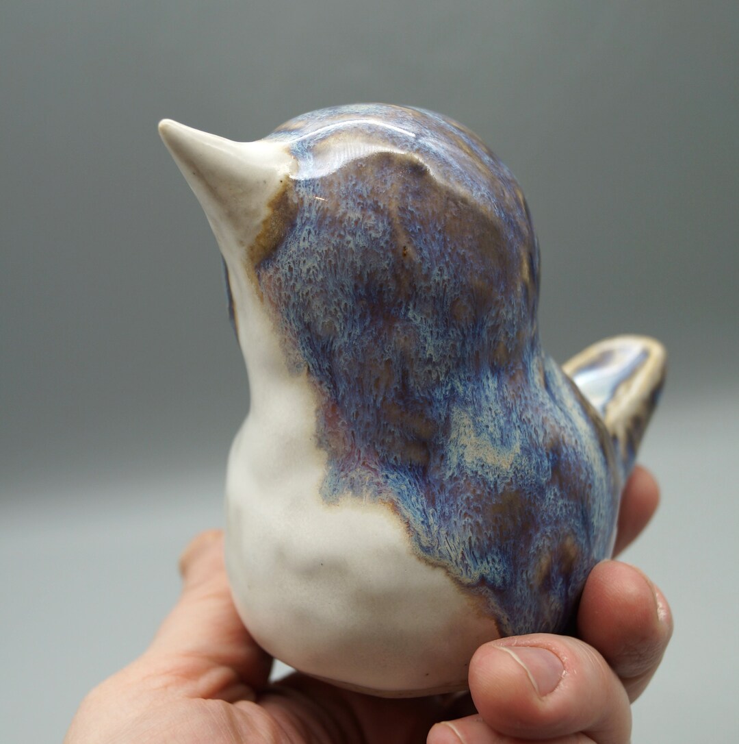 Blue Bird Hand-built Sculpture Spring, Sweet, Cute, Adorable, Shiny ...