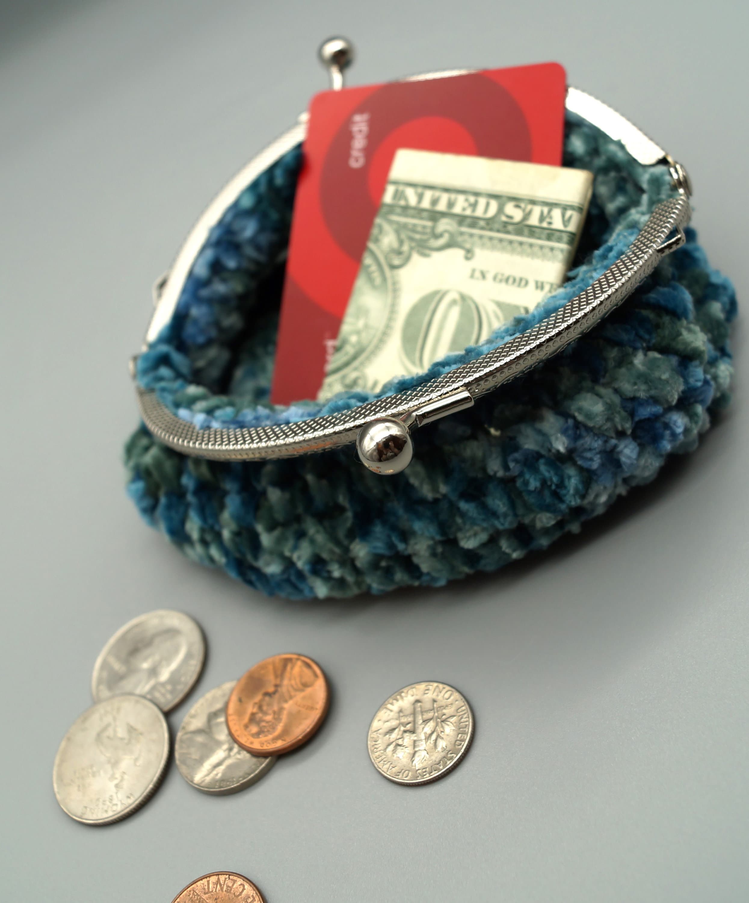 Small Crochet Coin Purse Kiss-lock Pouch Clasp Coin Purse, Unique ...