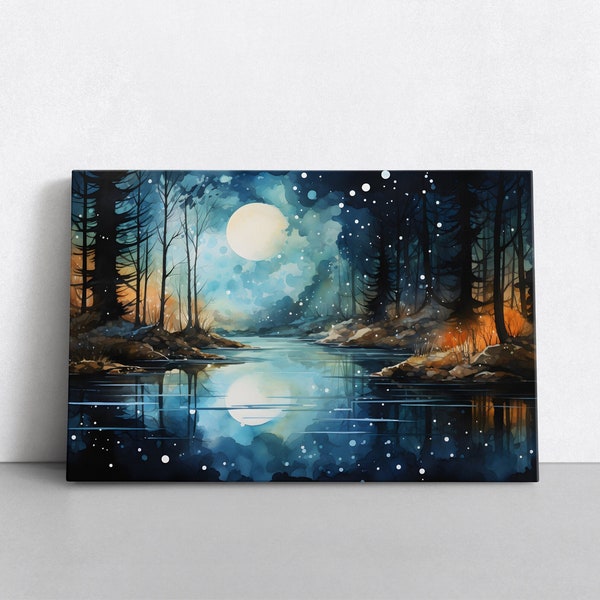 Full Moon Painting - Etsy