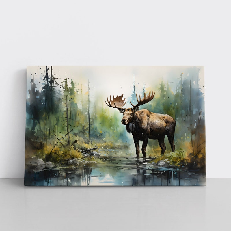 Moose Watercolor - Etsy