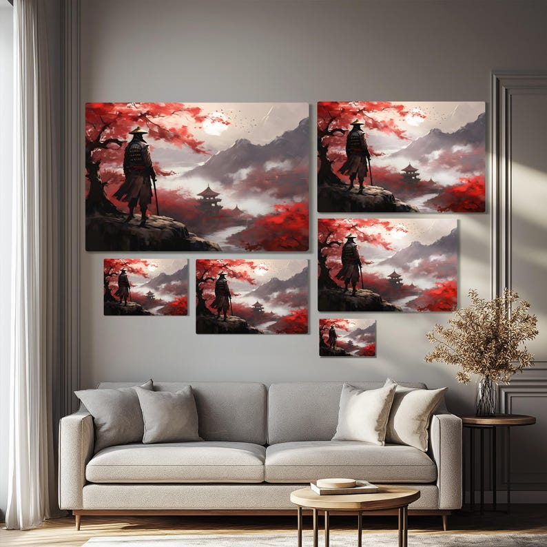 Ancient Samurai Warrior Ronin Kung Fu Oil Painting Print on Framed ...