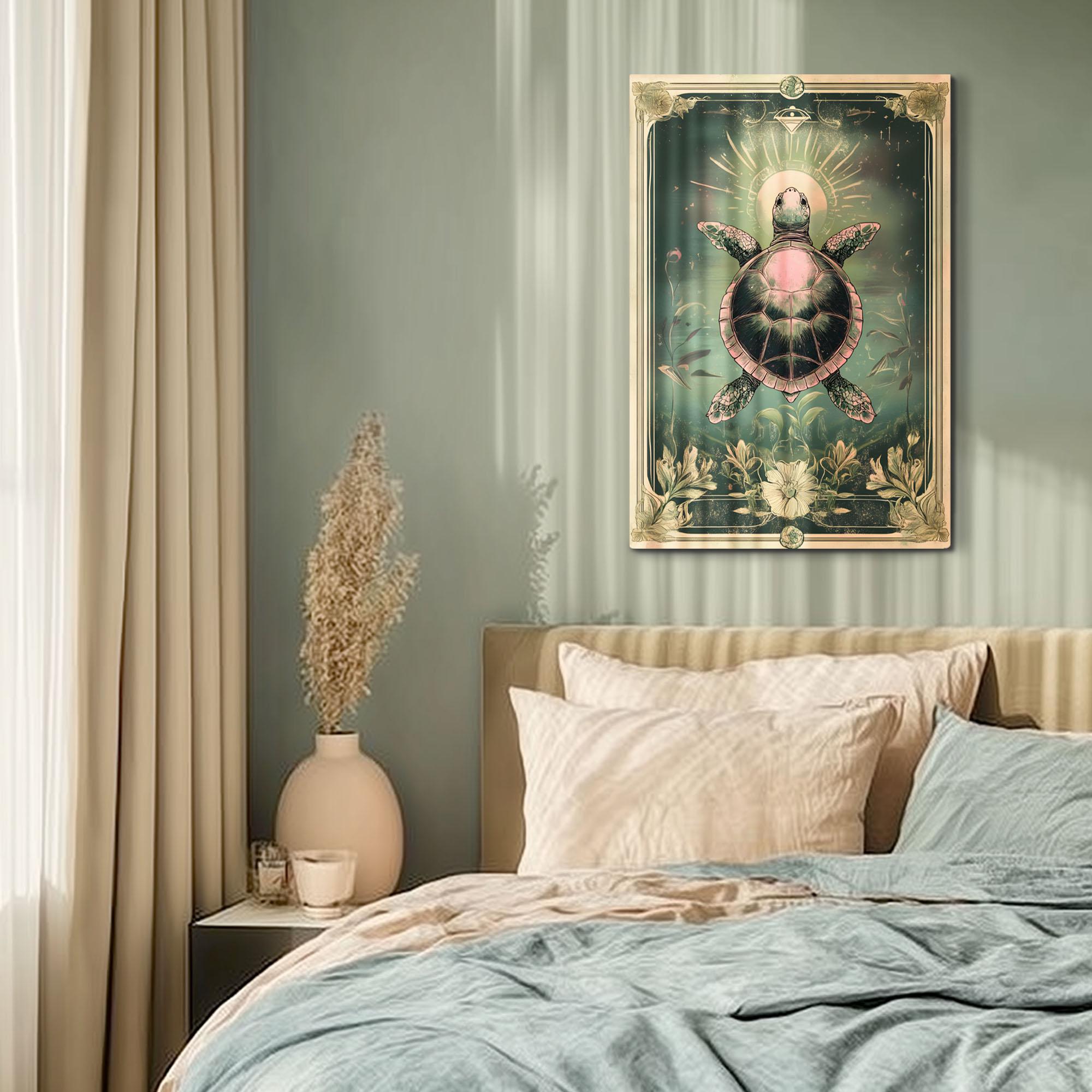 Tarot Card Inspired Sea Turtle Canvas Wall Art Print | Earthy Art ...