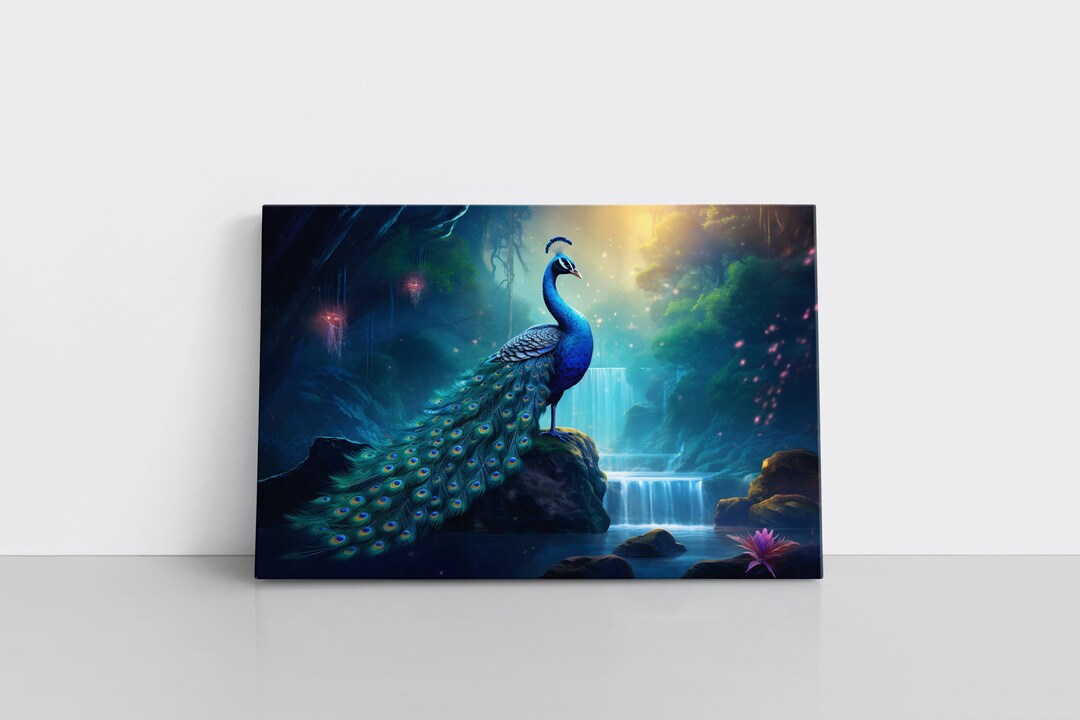 Beautiful Magical Peacock Artwork Wall Art Print Peacock Canvas ...