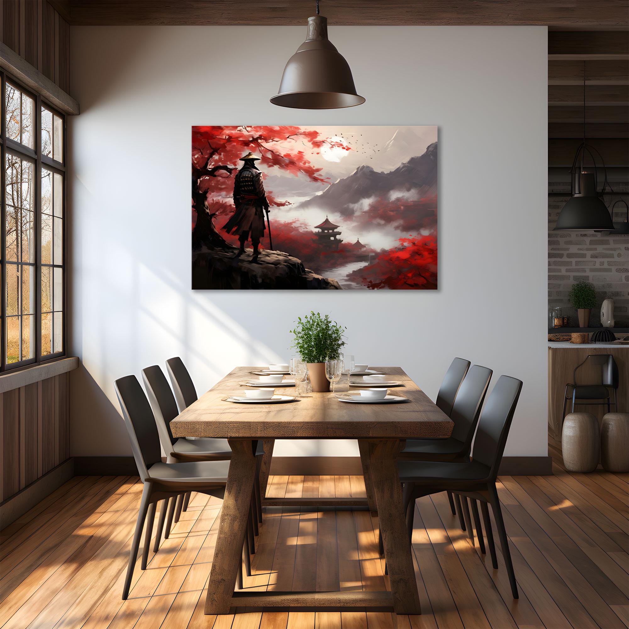 Ancient Samurai Warrior Ronin Kung Fu Oil Painting Print on Framed ...