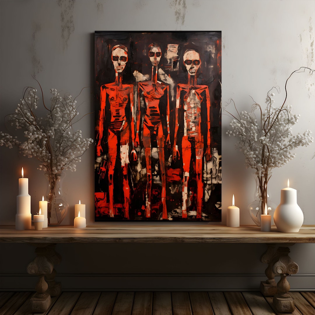 Creepy Horror Artwork | Scary Wall Art Painting Print on Canvas | Dark ...