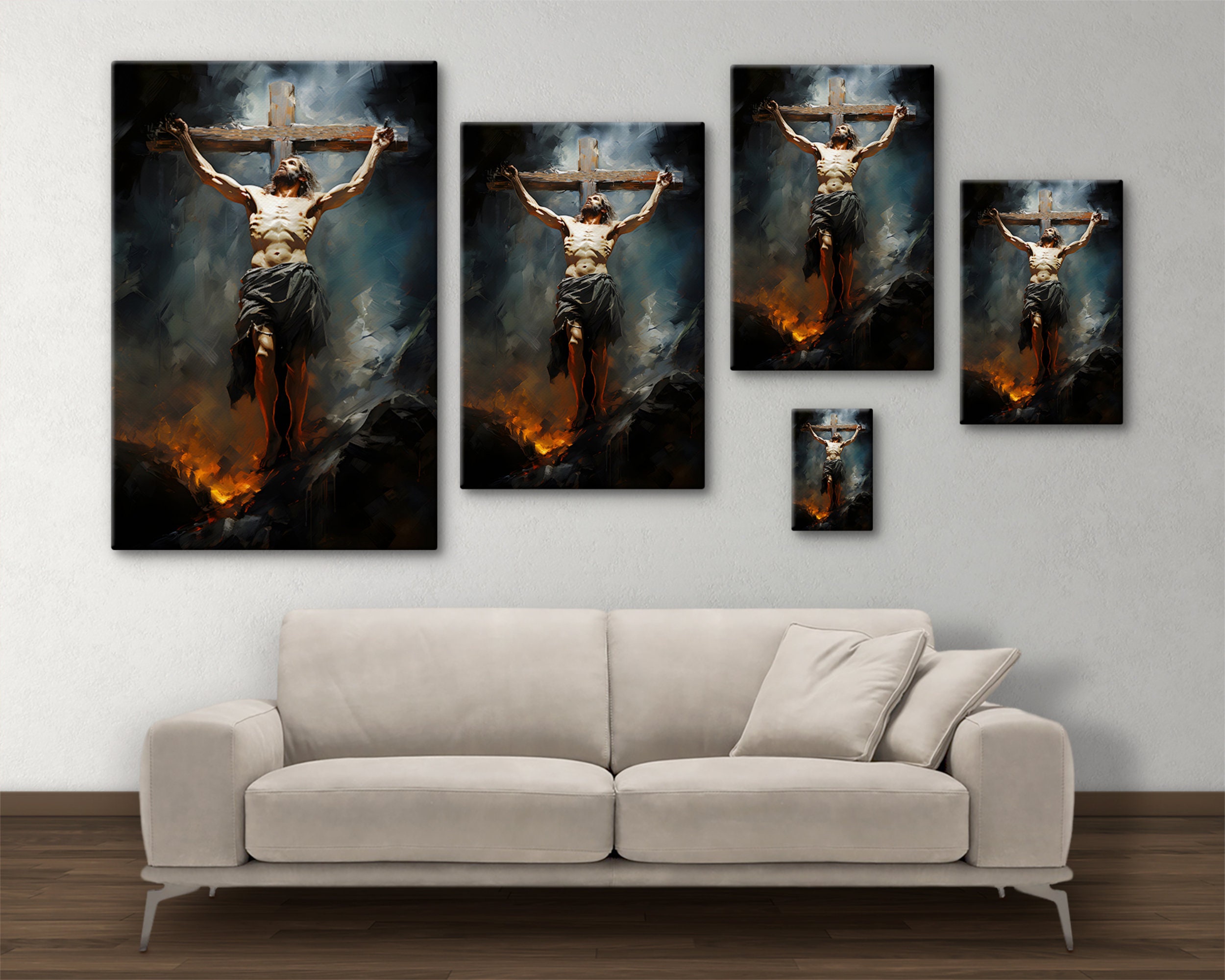 Jesus Christ on the Cross Crucifixion Oil Painting Print - Etsy Australia