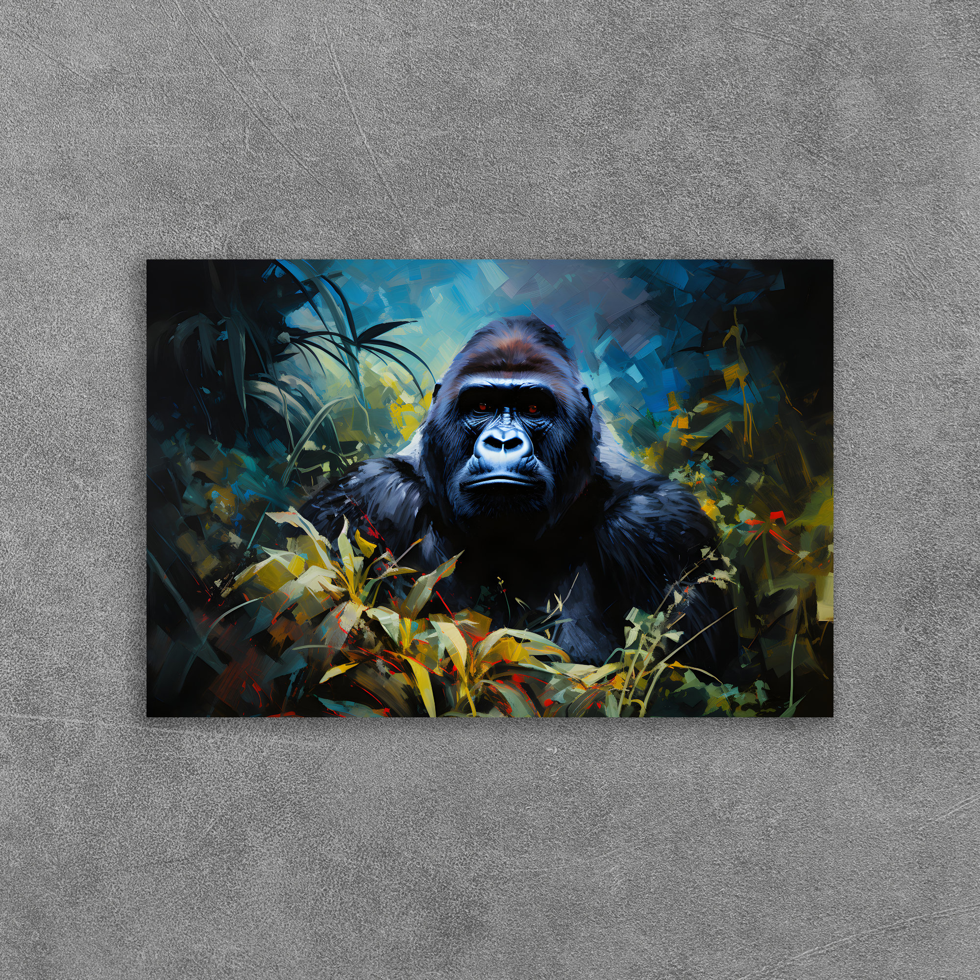Silverback Gorilla in Jungle Forest Oil Painting Print Canvas - Etsy