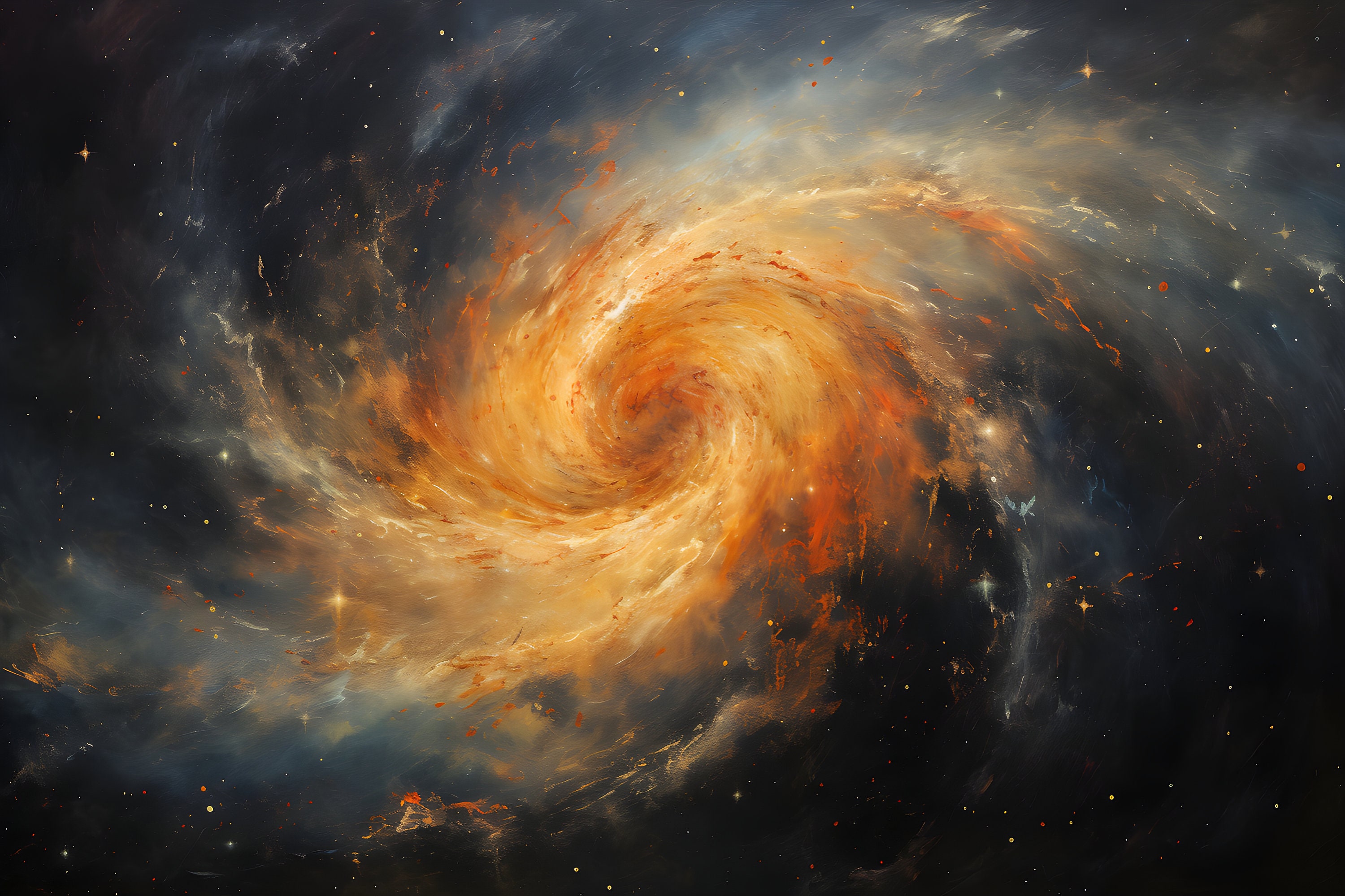 Spiral Galaxy Oil Painting Print on Framed Canvas Wall Art Print | NASA ...