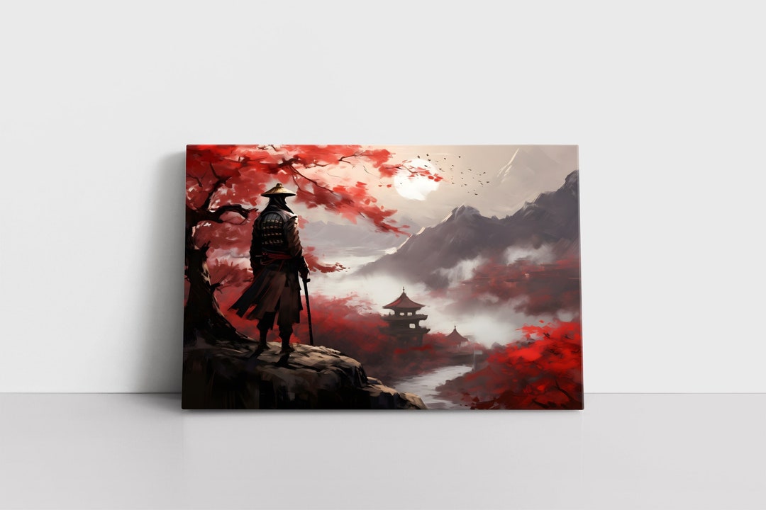 Ancient Samurai Warrior Ronin Kung Fu Oil Painting Print on Framed ...