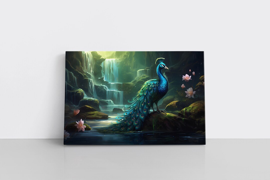 Beautiful Magical Peacock Artwork Framed Canvas Wall Art Print Peacock ...