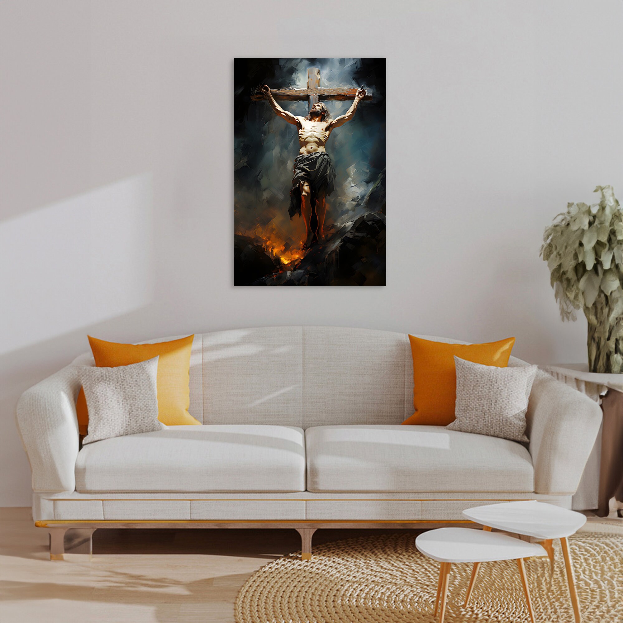 Jesus Christ on the Cross Crucifixion Oil Painting Print - Etsy Australia