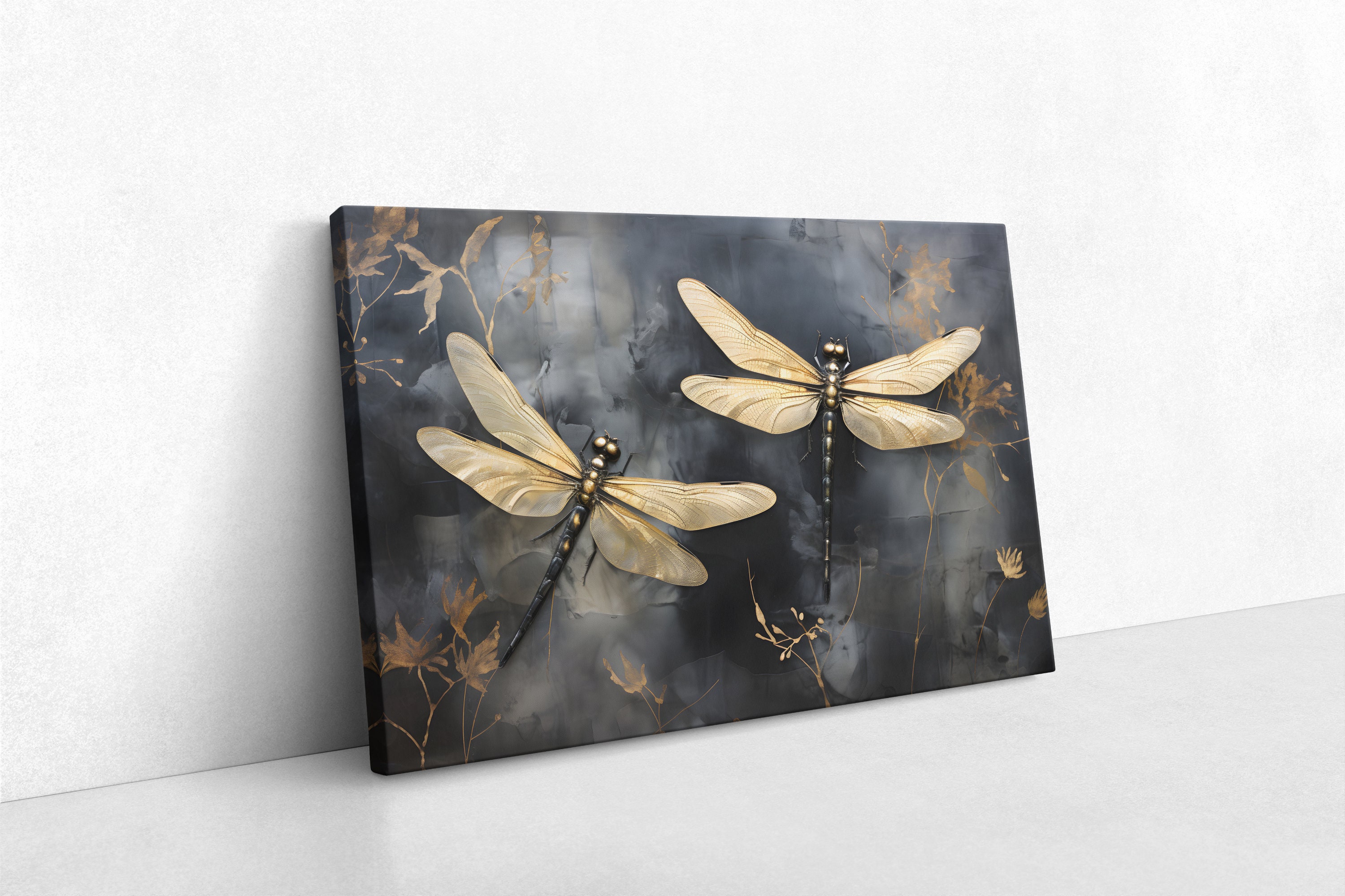 Modern Abstract Dragonflies Minimalist Canvas Wall Art Print Home Decor ...