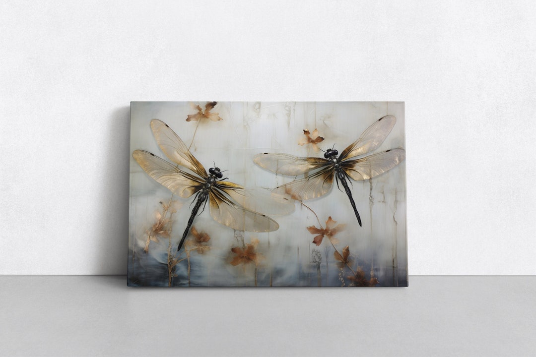 Modern Abstract Dragonflies Minimalist Canvas Wall Art Print - Etsy