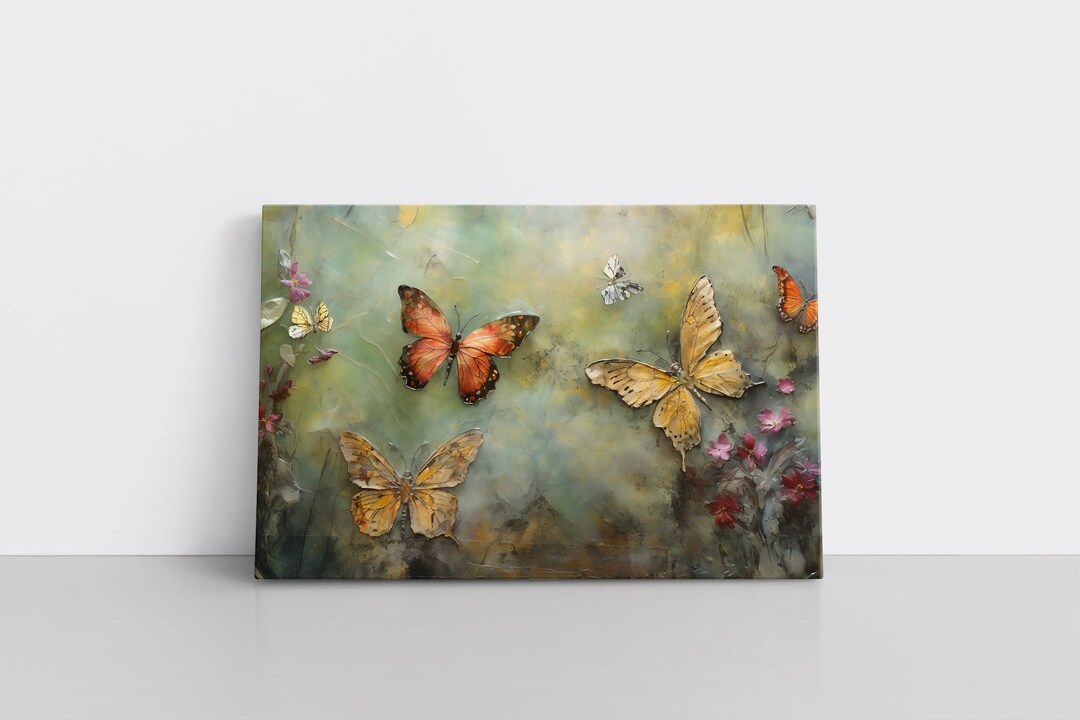 Monarch Butterflies Abstract Framed Canvas Wall Art Print - Etsy
