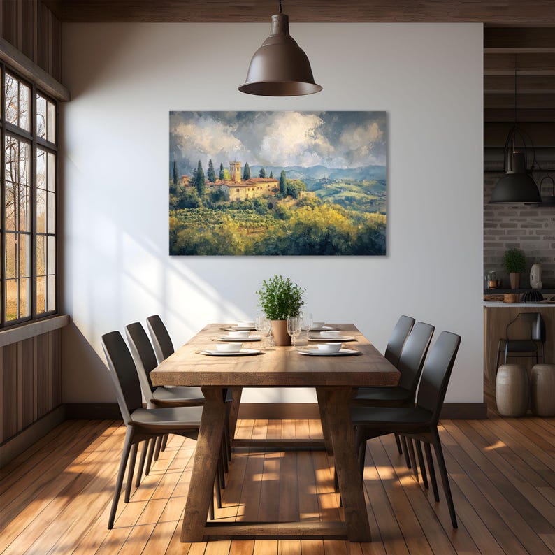 Tuscan Vineyard Canvas Art – Italian Countryside Winery Landscape - Etsy