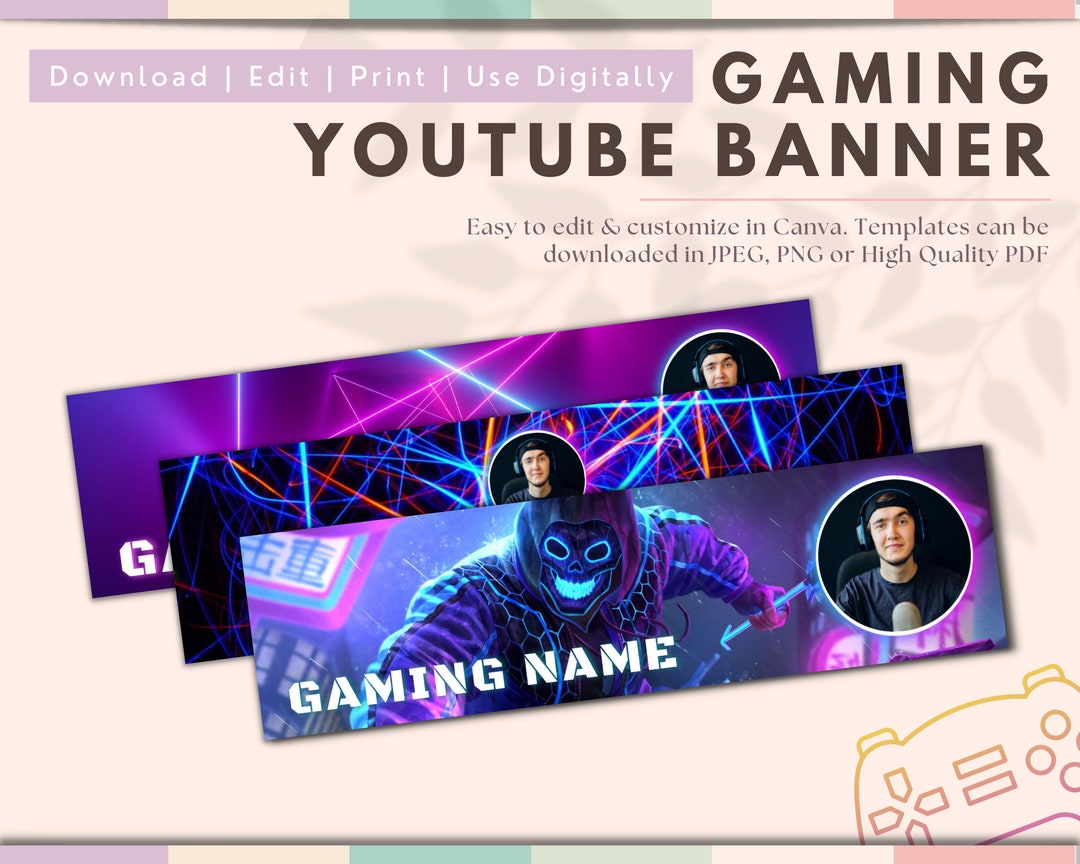 Youtube Gaming Banner | Gaming Banner, Gaming Branding Kit, Gaming ...