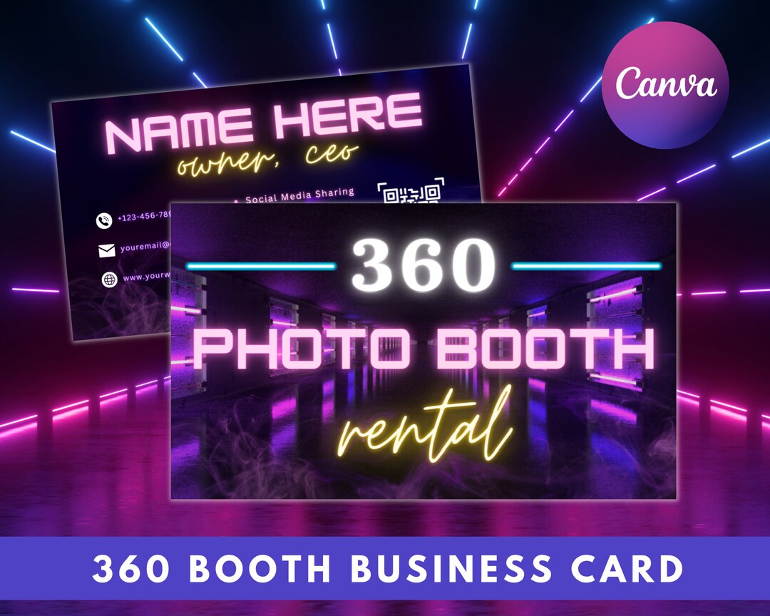 360 Photobooth Business Card Template, Booth Business Card, Editable ...