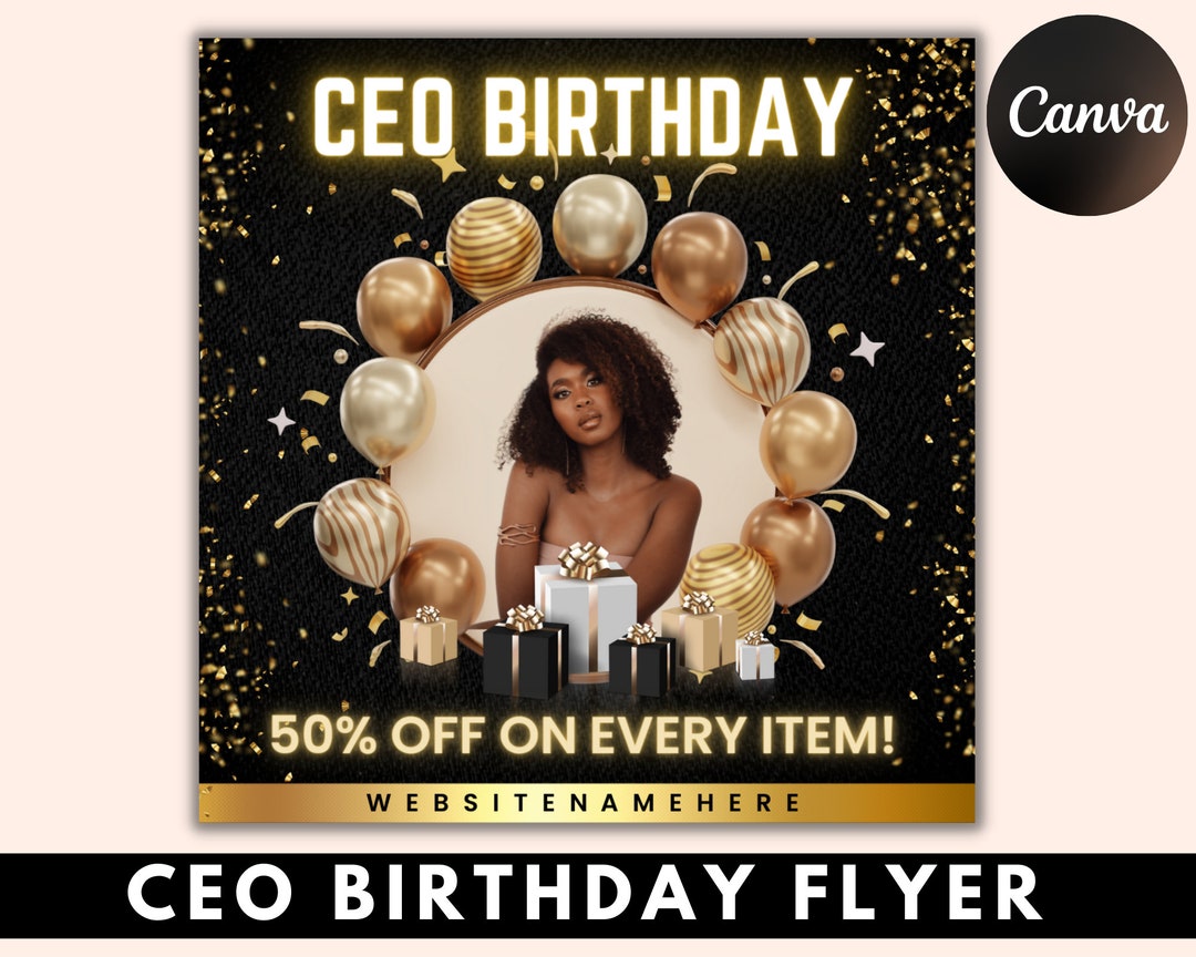 CEO Birthday Flyer, Birthday Invitation, Business Anniversary, Birthday ...