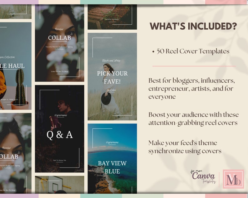 Editable Instagram Reels Cover, Instagram Reel Cover, Aesthetic Reels ...