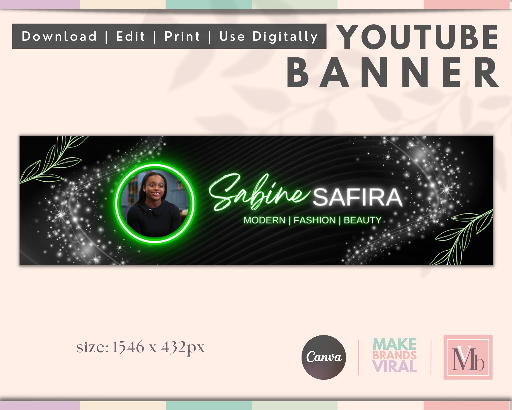 Neon Green Youtube Branding Kit Gaming, Editable Banners, Animated ...