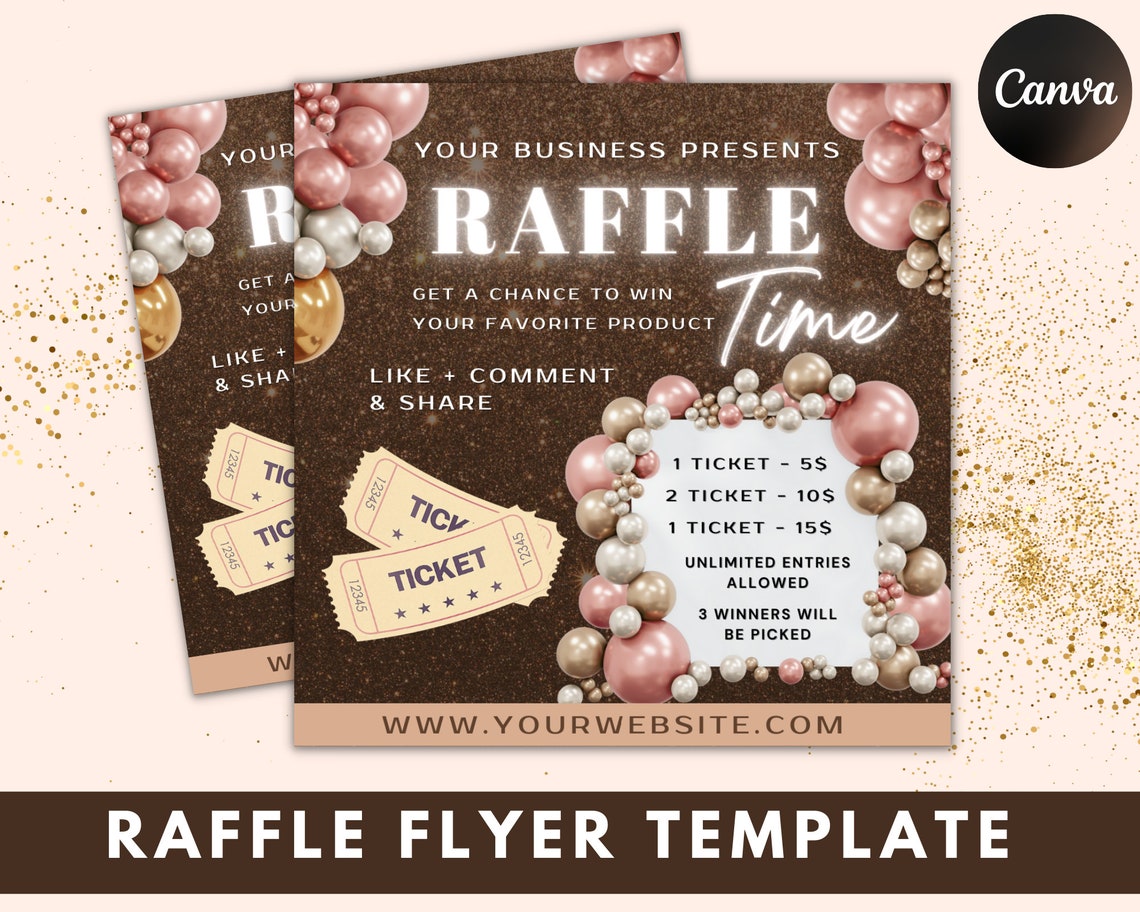 Customizable Raffle Flyer Template, Business Branding (canva Editable ...