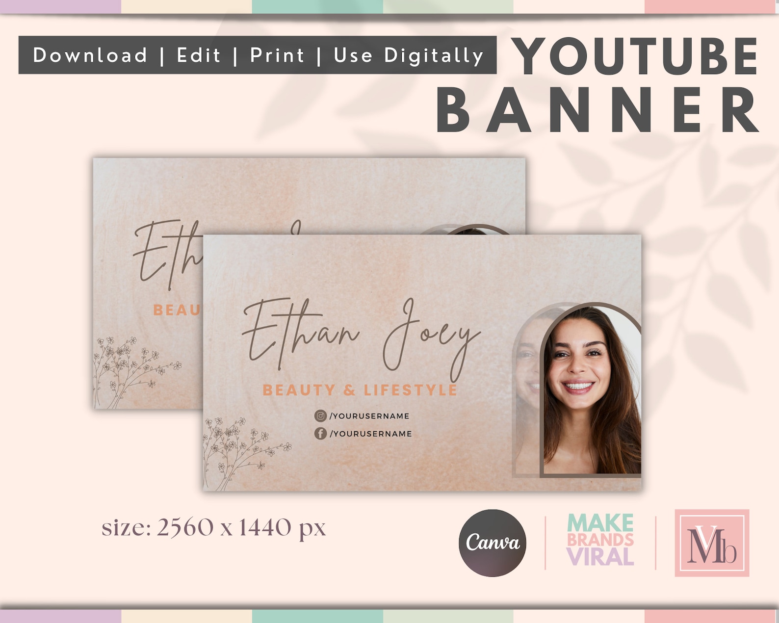 Youtube Branding Kit, Youtube Banner Template, Youtube Thumbnail ...