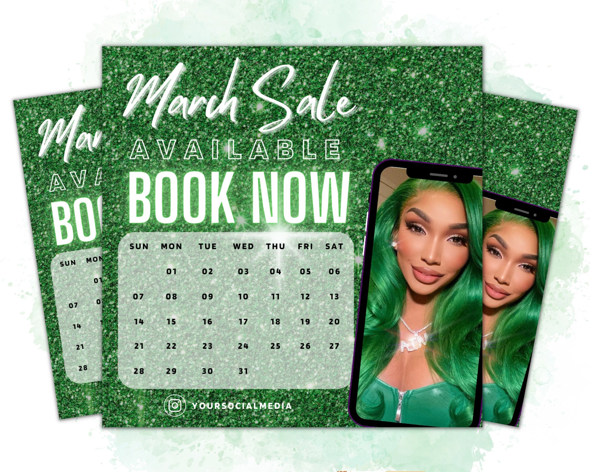 March Booking Flyer, March Sale Flyer, St. Patricks Day Beauty Special ...
