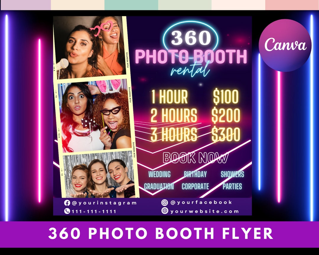 360 Photo Booth Rental Flyer | Social Media Flyer | Photobooth Social ...