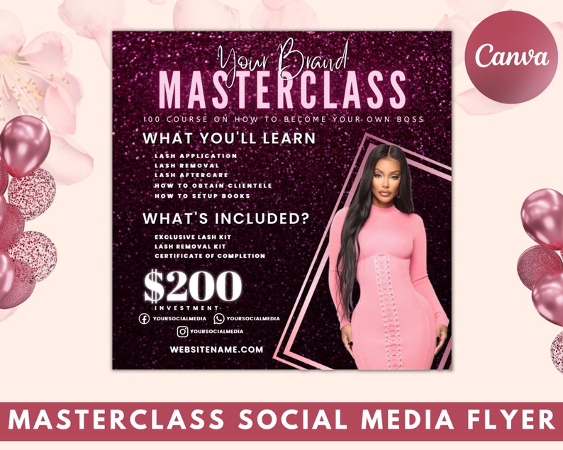 Social Media Flyer, Master Class Social Media Template, Master Class ...