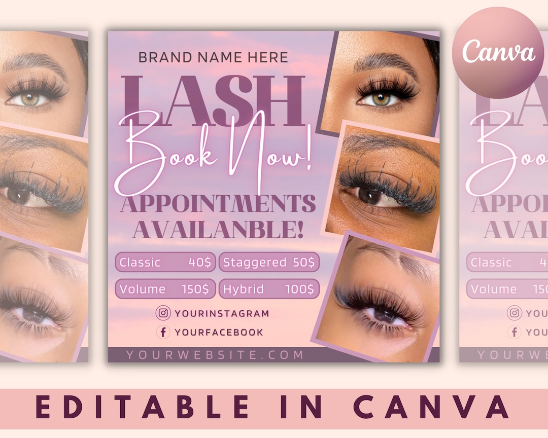 Lash Extension Flyer, Lash Service, Extension Services Flyer, Lash ...