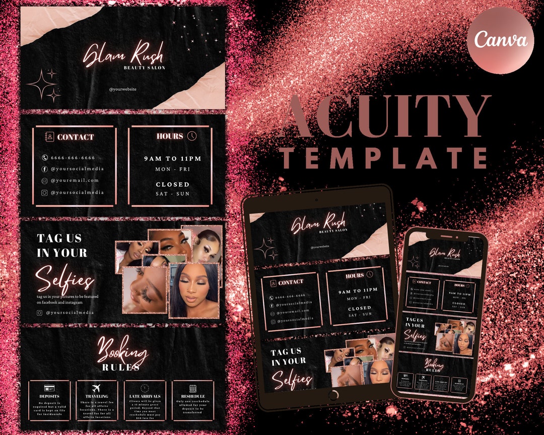 Editable Acuity Scheduling Template, Acuity Booking Site for Lash ...
