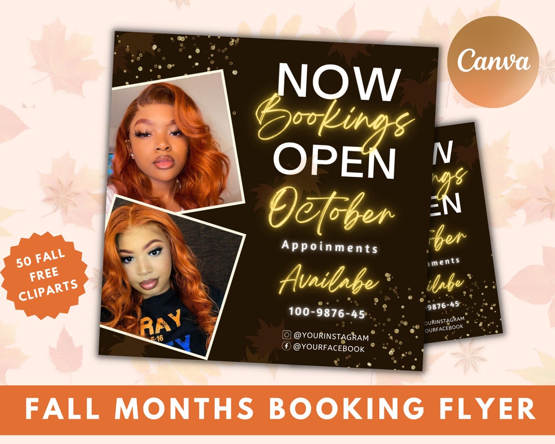 Halloween Fall Booking Flyer, Appointments Template (canva) - Etsy