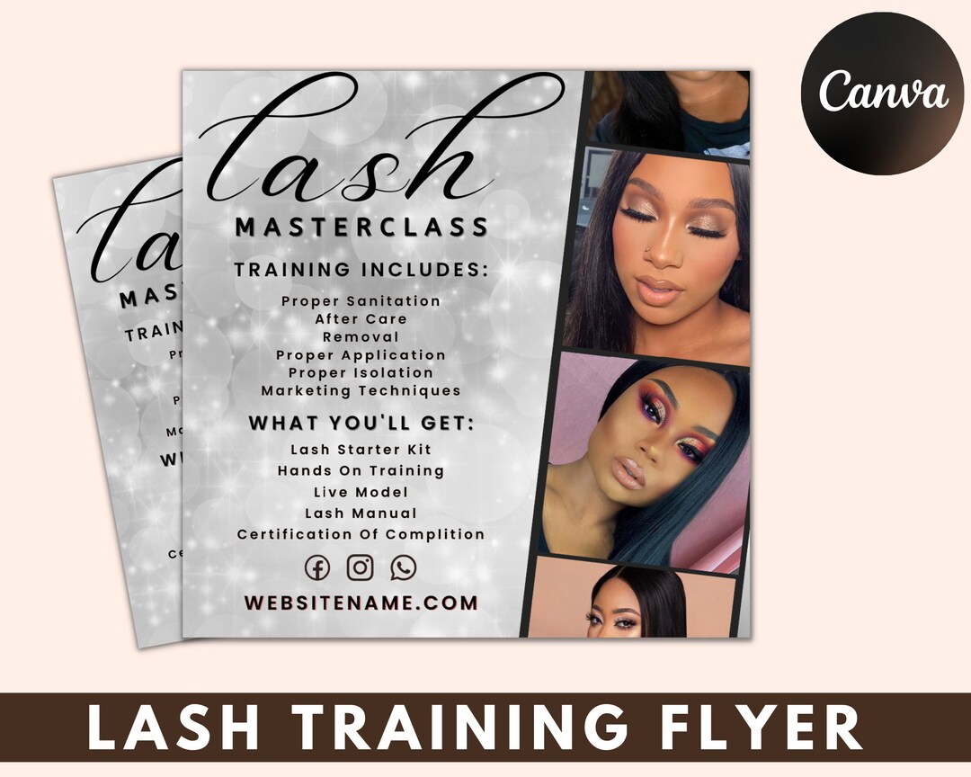 Lash Class Flyer, Lash Training Flyer, Beauty Flyer, Lash Business ...