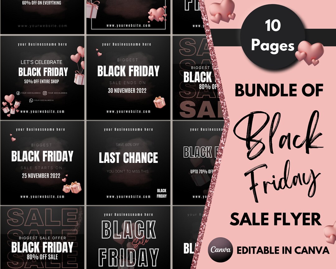 Black and Pink Friday Flyer, Pink Friday, Black Friday Flyer, Pink ...