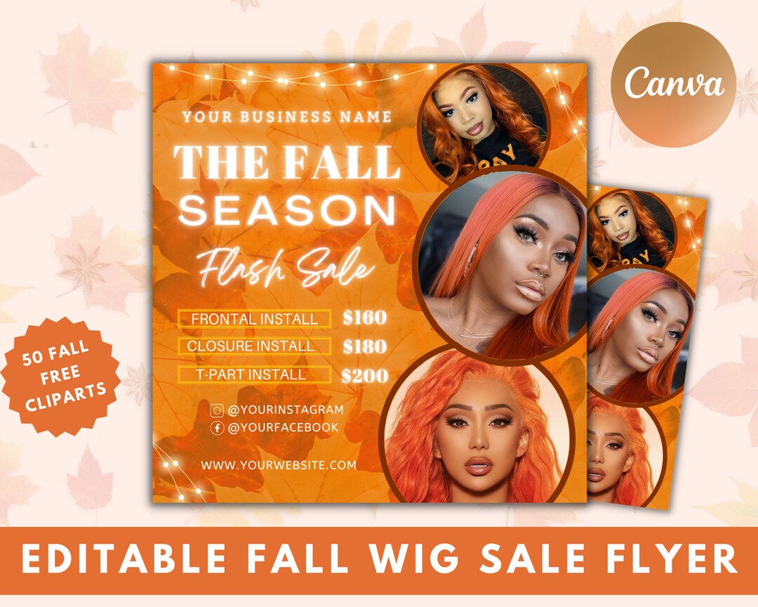 Wig Sale Price List Template, Editable Salon Flyer (canva) - Etsy