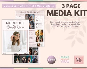 Media Kit & Rate Card Template Influencer Tools - Etsy