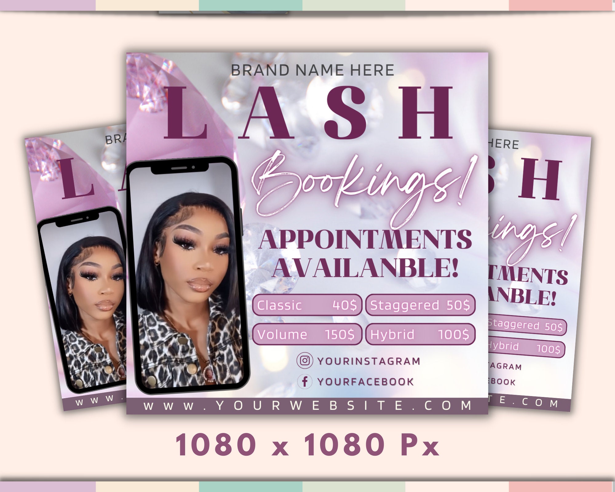 Extension Services Flyer, Lash Christmas Flyer, Lash Extension Flyer ...