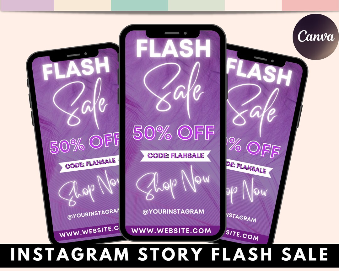 Instagram Story Flash Sale Flyer, DIY Template (canva) - Etsy