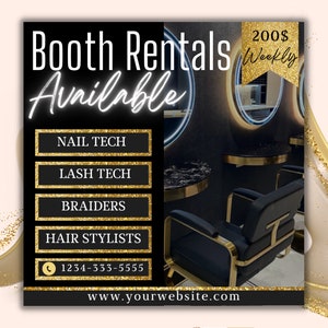 Esthetician Flyer, Booth Rental Flyer, Beautician Flyer, Booth Rental ...