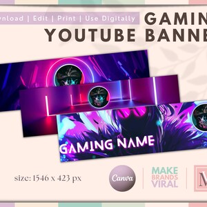 Youtube Banner Gaming | Gaming Branding Kit, Gaming Channel Kit, Gaming ...