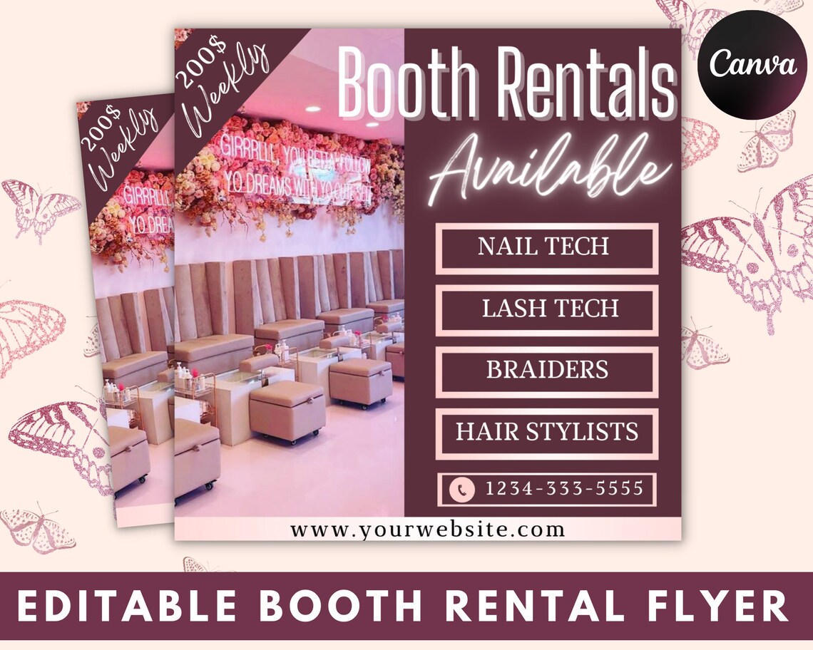 Booth Rental Flyer, Salon Suite Template (digital Flyer) - Etsy