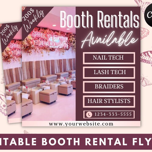 Beautician Flyer Booth Rental Flyer Social Media Flyer T - Etsy