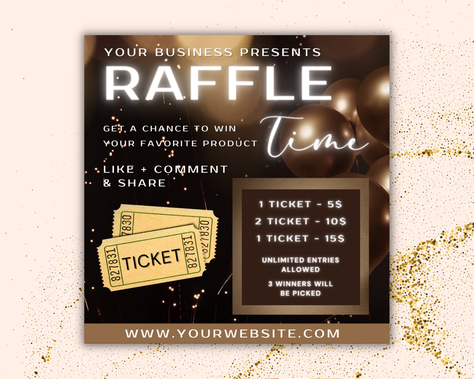 Raffle Ticket Poster, Social Media Flyer, Flyer Design, Raffle Ticket ...