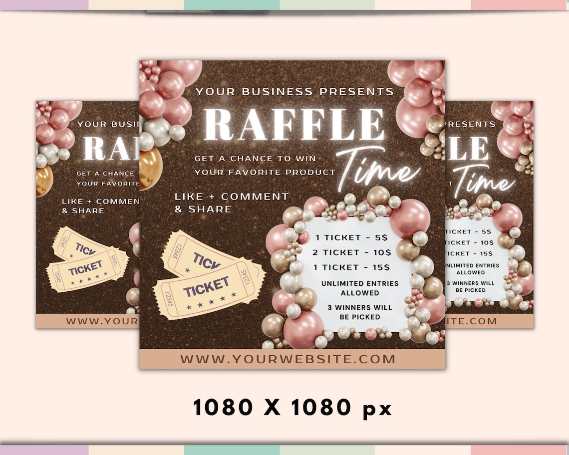Raffle Ticket Template, Flyer Template, Instagram Flyer, Hair Raffle ...