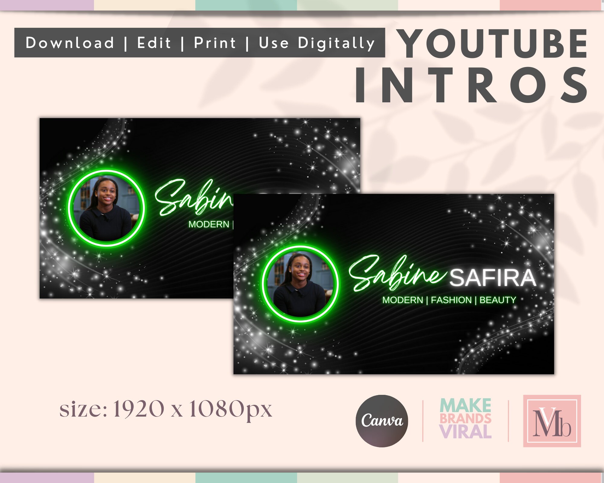 Neon Green Youtube Branding Kit Gaming, Editable Banners, Animated ...