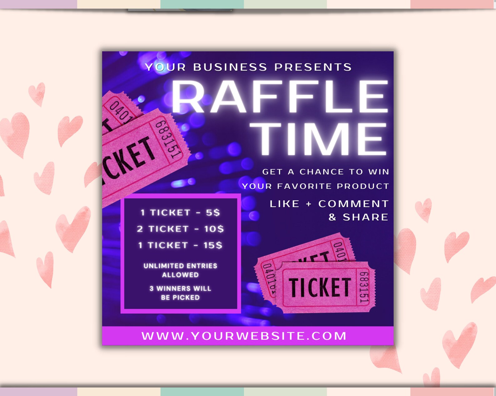 Raffle Flyer Template, Raffle Ticket Flyer, Lash Raffle Flyer, Raffle ...