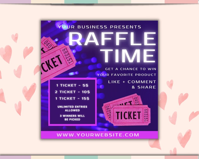 Raffle Flyer Template, Raffle Ticket Flyer, Lash Raffle Flyer, Raffle ...